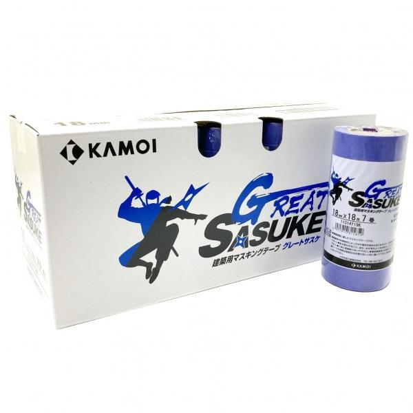 サイズ:18mm×18m 用途:建築塗装に適したマスキングテープです。 〇テープを剥がす際の紙切れが更に少なく！ 〇直線性・見切り性が良くテープの引き出しが軽い。 〇特殊粘着剤を使用で、剥がしやすく糊残りしない。 〇テープ背面への塗料の密着...