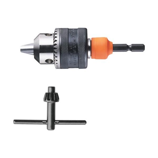 キー付きのスタンダードなドリルチャックです。 折れに強い強靭六角シャンクを使用しています。 インパクトドライバー対応です。 用途 充電ドライバーに取り付けてドリルでの穴あけ、軸付砥石での研磨作業に。 シャンク径:H6.35mm 取付ドリル刃...