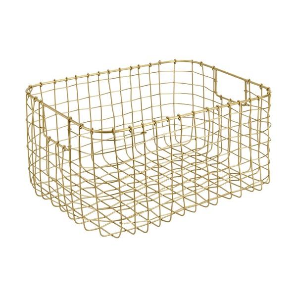 ■特徴 真鍮みたいな質感で、お家のどこでもなじむバスケットです。 ■用途 リビングやキッチン、ランドリーやお庭などに。 ■材質 アイアン    【重量】 700G 【原産国】 IN KH61404