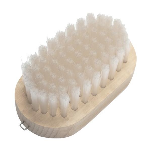 商品画像はイメージ画像です。実際とは異なる場合がございます。 器具の洗浄・衣類のホコリ払いに最適。 握りやすい小判型の清掃用ブラシ。 重量:55g   【サイズ】 48×95×37mm 【入数】 1点 13110