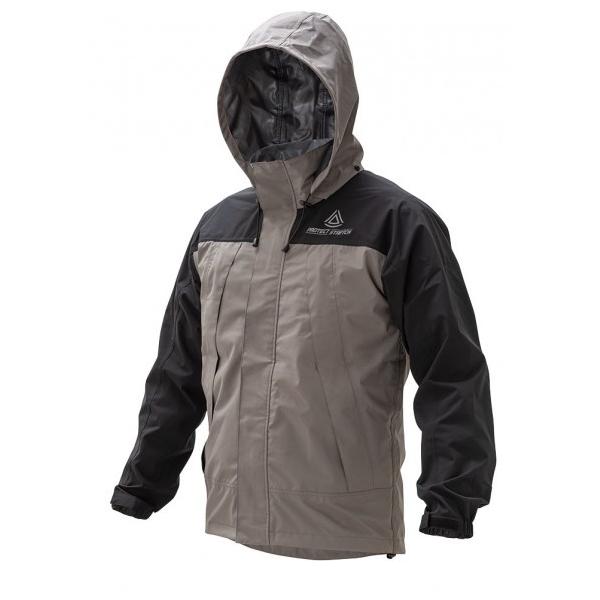 ・4方向全てに伸縮するストレスフリーな超軽量ストレッチ透湿レインウェア! ・高い 防水力 耐水圧 10000mmH2O、透湿度 10000g/m2-24hr ・上着は、水の侵入を防ぐ前たて、収納可能な立体フード(調整ひも付)、裾部分には絞り...