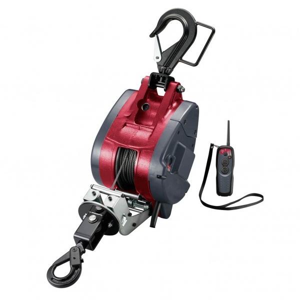 RYOBI⇒KYOCERAブランド変更に伴い入荷商品が混在する場合があります。 ●荷揚げ操作をコードレスで遠隔操作できるリモコンタイプのウインチです。 ●商品、資材の積降し、荷揚げ、各種吊揚作業 ●作業に合わせて2段階(高速・低速)の吊揚速...