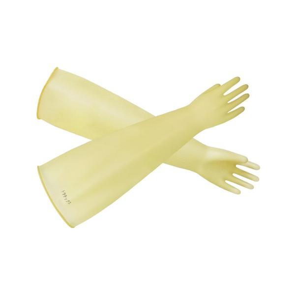 ■特徴 天然ゴムを主原料とした長手袋で、特に着脱が容易となるように改良され、綿手袋、軍手などの上からもスムーズに着脱できるニュータイプのグローブです。 無菌ボックス、ドライボックスの使用にも好適です。 ■仕様 厚さ（mm):0.6 全長(m...