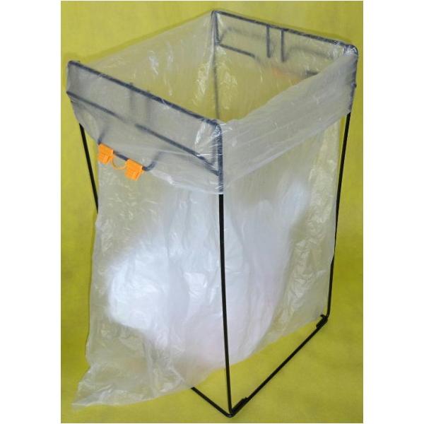 ■特徴 ●3種類のゴミ袋に対応！（スーパーのレジ袋と450Lのゴミ袋、ポリ袋）  ■仕様 ●サイズ：縦31×横39×高59cm（完成品状態） ●材質：本体／鉄製   【入数】 1個 107