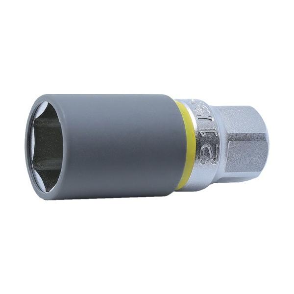 ●差込角("SQ):1/2￥n ●色:黄￥n ●サイズ(mm):21￥n ●ソケット部外径(D1;mm):27.5￥n ●プラスチック・プロテクター外径(D2;mm):29￥n ●ボルト接触部内面奥行(H;mm):25￥n ●重量(g):1...