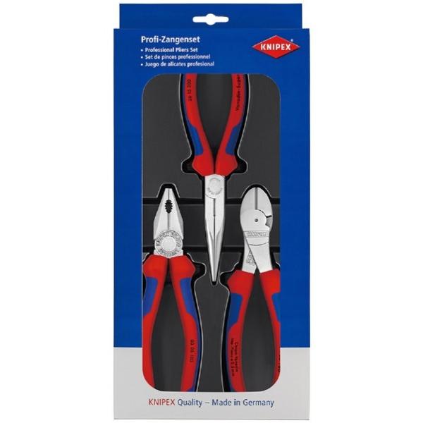 透明なカバーのついたプラスチックトレー入りツール。 視覚効果の高いパッケージデザイン（フック用の幅広穴が空いています）。 コンフォートハンドルを採用したペンチ・ニッパー・ラジオペンチのセット。 ハンドルカバーを2種類の異なった材質でツートン...