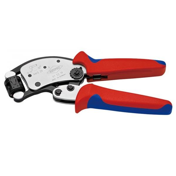 本体・ヘッド仕上げ:クロムメッキ ハンドル仕様:コンフォートグリップ サイズ(mm):200×80×26 質量(g):486 容量(mm2):0.14-10 ストリッピング:AWG26-8 圧着ポジション数:1 クランピングヘッドは 360...