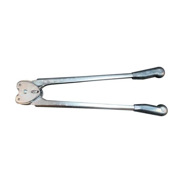 ■特長 帯鉄用の封緘機です。  部品の交換も容易に出来ます。  厚さ0．8ミリまでの帯鉄に使用できる様に強力に主要部分が全て特殊熱処理が施され、耐久性、耐摩耗性に優れています。  ■仕様 適合バンド幅(mm):19 適合バンド:帯鉄 バンド...