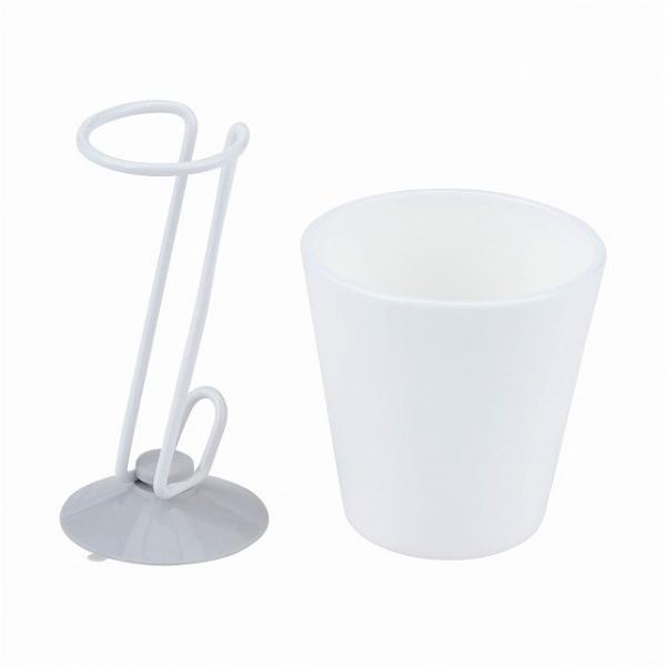 吸盤でピタッと固定！コップスタンド コップ付きのコップスタンド。 置き型にも壁面にも使える2WAY。 サイズ(約)スタンド/幅7.5×奥行8.5×高さ10.5cm コップ/幅7.5×奥行7.5×高さ7.5cm 材質:スタンド/鋼線(樹脂コー...