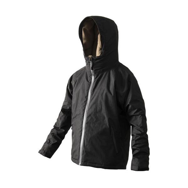 ■特徴 熱を反射して保温するアルミドットプリントを前後前身頃に採用しました。 フロントと両手差しポケットに止水ファスナーを使用しました。 頭部、襟にはフリースを採用＋中綿増量で保温性をキープします。 貴重品などを雨や泥から守る内ポケット付き...