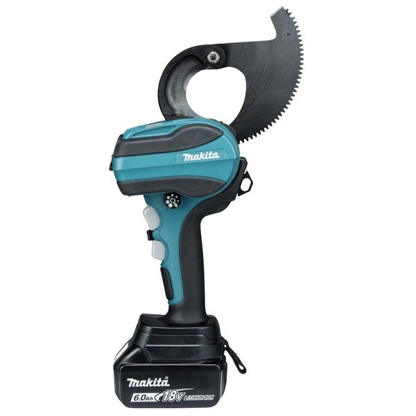 電線ケーブル切断専用、刃物部は軽量で取り回しの良い「クローズドタイプ」 バッテリBL1860B・充電器DC18RF・ケース付 「実用充電 約27分/フル充電 約40分」 18V リチウムイオン6.0Ah クローズドタイプ 最大切断径:Φ50...