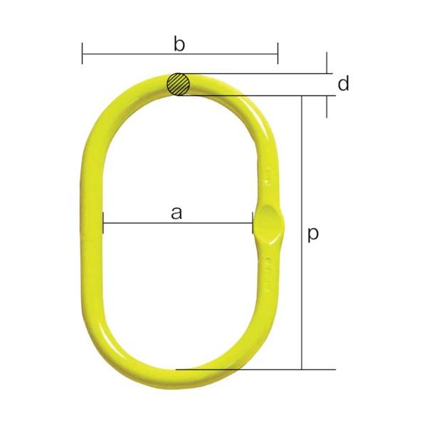 商品画像はイメージ画像です。実際とは異なる場合がございます。 ■特徴 大型クレーンでの使用に適した、より開口部の大きなマスターリンクです。 チェーンスリング・ワイヤスリングと組み合わせて使用します。  ■用途 建築・土木・生産工場での吊り作...