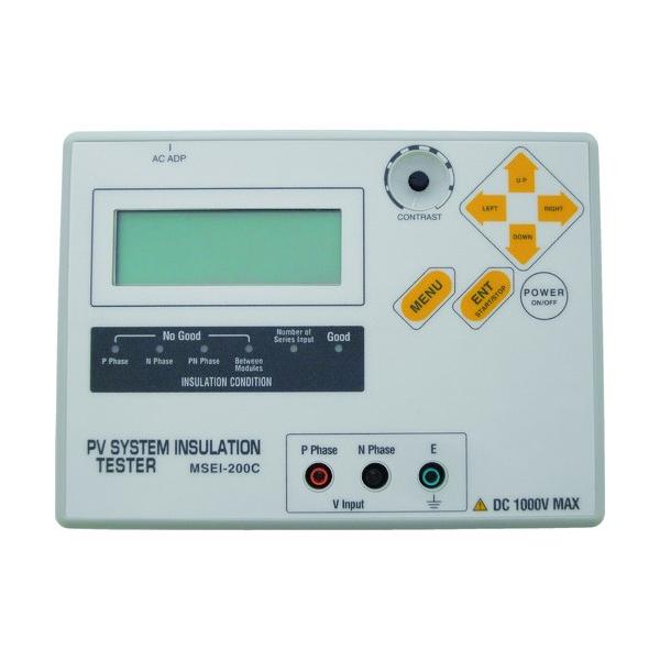 ■特徴 太陽電池パネルが発電中の状態でP相／N相／PN相／モジュール間の各絶縁抵抗測定（MΩ）可能です。 モジュール間での絶縁劣化箇所の判別機能付です。 ●最小表示(MΩ):0.01 ●交流電圧(V): ●発電電圧:DC0.01〜1000V...
