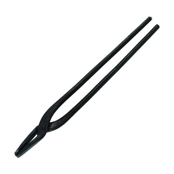 火造り作業の平板・丸棒のつかみに最適です。 全長(mm):450 口先長(mm):65 口幅(mm):20 口先形状:平型 口先厚さ(mm):4 材質 炭素鋼（SS400） ●全長(mm):450 ●タイプ:平型 ●口先長(mm):65  ...