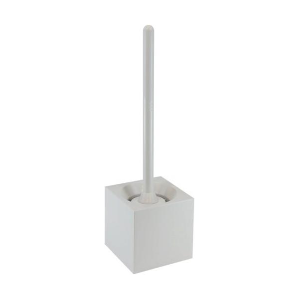 ■特徴 コーナーにぴたっとはまる角型ケースのトイレブラシ。 出し入れが楽な引き抜きタイプです。 収納ケース付です。  ■材質 本体・柄:ABS樹脂、はね止め:EVA樹脂、植毛部・ブラシ:ポリプロピレン ●色：ホワイト ●幅×長さ×厚さ(mm...