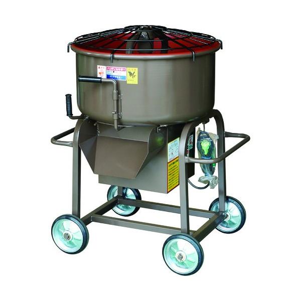 ■特徴 スリムでコンパクトなモータータイプです。 かくはん槽の隅が丸く、隅々まで混ざりやすいです。 安全ガード付です。 ギヤードモーター駆動式モルタルミキサーです。 最軽量機種のため移動が容易です。  ■用途 モルタルの混合。（セメント＋砂...