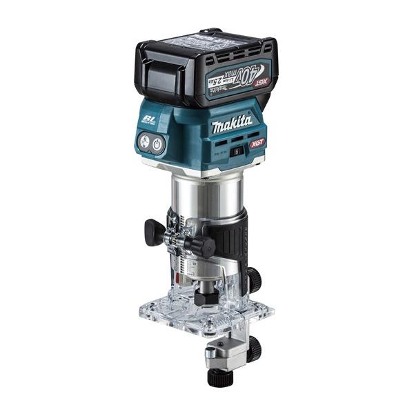 快適な取り回しのトリマベース仕様、作業スピード約35%アップ（当社18V機比） バッテリBL4025×2本・充電器DC40RA・ケース付 「実用充電 約19分/フル充電 約28分」 40Vmax リチウムイオン2.5Ah チャック孔径:6・...