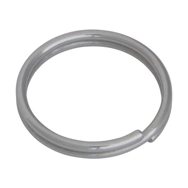 ■特徴 手軽に連結作業ができます。  ■用途 キーホルダやチェーンの端末金具として。  ■材質 ステンレス（SUS304） 仕上げ：バレル研磨仕上げ ●使用荷重(kN):0.03 ●D(mm):2.2 ●L(mm):27    【重量】 5...