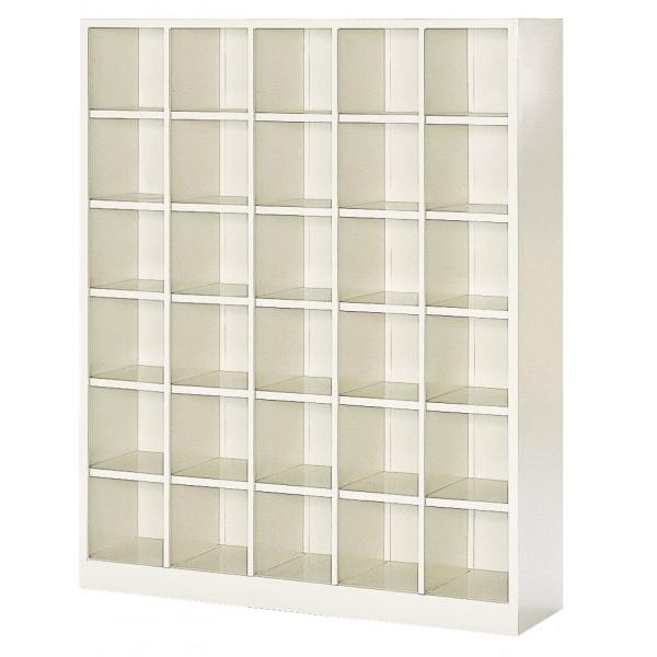 ●5列6段30人用オープンシューズボックスです。 ●外寸(幅W×奥行D×高さH)(mm):1240×330×1535 ●一室内寸(幅W×奥行D×高さH)(mm):226×329×220 ●材質:スチール: ●色:セミホワイト ●中棚:無し ...