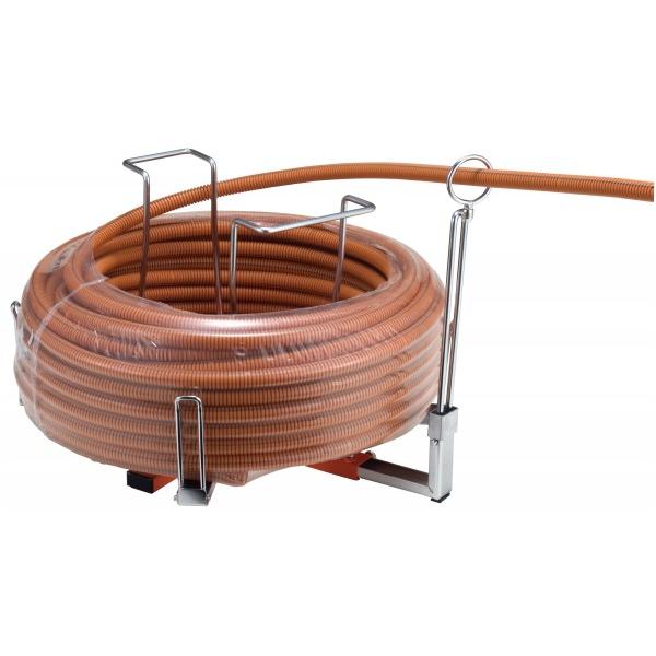 ●シュリンクパックのCD菅、PF菅、さや管の繰り出しに。 ●使用の際は四方向の回転部を出し、外・内の支柱を立てます。 ●収納時はコンパクトサイズ。 ●セット時はCD菅(PF菅)の結束バンドを外し、先端をガイド口に通し作業します。 ●収納時寸...