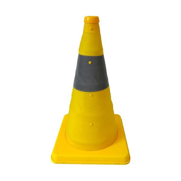 ■特徴 伸縮が出来て持ち運びが簡単な三角コーンです。  ■用途 工事現場や迷惑駐車対策に。  ■仕様 伸縮式  ■材質 土台部分・伸縮部分：ポリプロピレン 生地：オックスポリエステル 反射材：ポリエステル  ■注意点 強い衝撃を与えないで下...