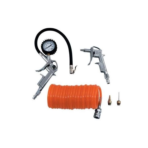 お得なエアツール5点セットです。清掃作業、自動車のタイヤの空気圧測定・調整、各種空気入れ作業に。エアダスタ最高使用圧力:0.98MPa空気消費量:250L/minエアプレッシャーゲージ表示単位:kPa測定範囲:0〜1500kPaエアコイルホ...