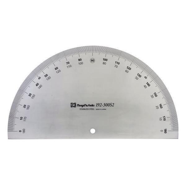 ■特徴 治具や機械に取り付けて使用できます。 目盛が外周端面まであるので角度をあわせやすいです。 安心の日本製です。 シルバー仕上げのため光沢が少なく目盛が見やすいです。  ■用途 角度の測定に。  ■材質 本体：ステンレス鋼 プロトラクタ...