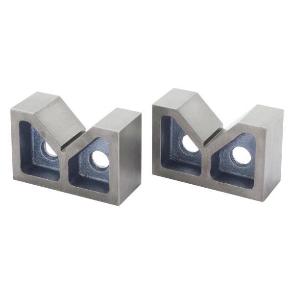 ●特長 ・定盤上で使用し、円形工作物のケガキ測定や円筒型製品の検査、保持具として使用します。   ●用途 ・ケガキ用ブロックに  ●仕様 ・材質:本体/鋳鉄 ・底面とV溝の平行度、一対のVブロックのV面高さの相互差(mm):0.05 ・幅(...