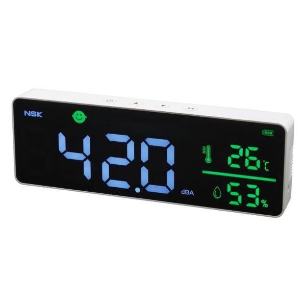 ●特長 ・身近な音を可視化するデジタルサウンドモニタです。  ・気になる騒音を見える化することで、作業現場、労働環境の改善やご近所トラブルの回避にも役立ちます。  ・温度計、湿度計も内蔵しているので環境管理にも最適です。  ・文字は視認性の...