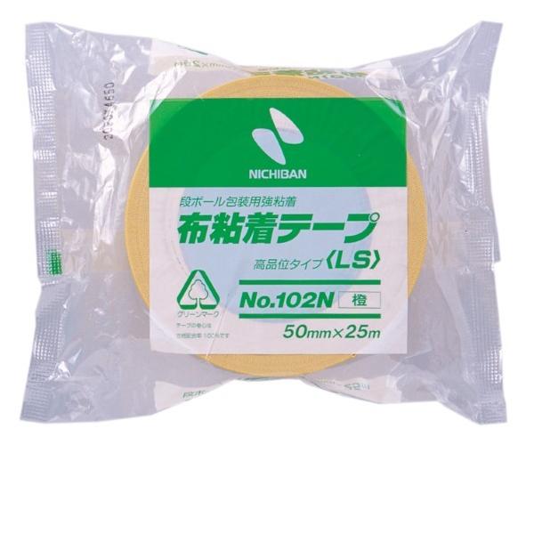 商品画像はイメージ画像です。実際とは異なる場合がございます。 柔軟性に富んだ作業性の良い、高品質の布粘着テープで重量物の封かんに最適です。 No.102Nは13色と豊富なカラーバリエーションで識別封かんなどに最適です。 ●色：オレンジ ●幅...