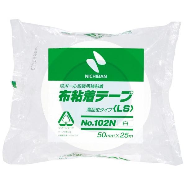 柔軟性に富んだ作業性の良い、高品質の布粘着テープで重量物の封かんに最適です。 No.102Nは13色と豊富なカラーバリエーションで識別封かんなどに最適です。 ●色：白 ●幅(mm)：50 ●長さ(m)：25 ●厚さ(mm)：0.3  テープ...