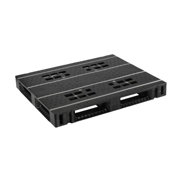 ■特徴 ガスアシスト成形により、強さと軽さを両立したパレットです。  2点支持下の自動倉庫での使用にも対応可能です。  （条件は必ずご相談下さい） 木製パレット用サポーターの後付けが可能です。  （条件は必ずご相談下さい） ポリエチレン製の...