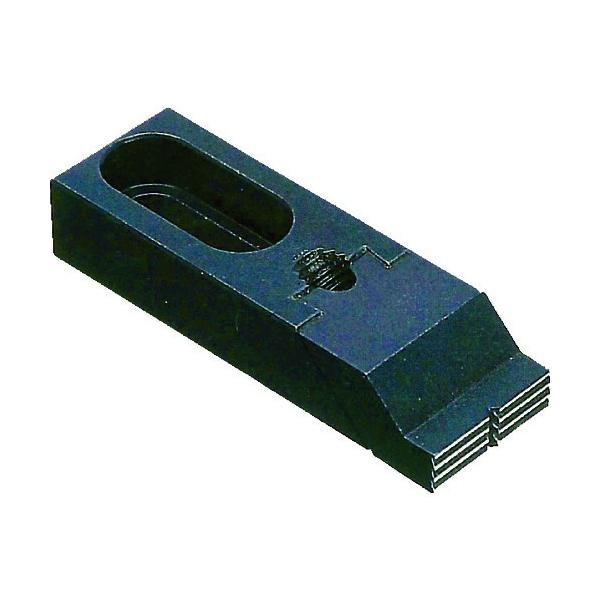 ■特徴 薄物板のクランプに使用します。  ■用途 薄物ワークのサイドクランプに。  ■仕様 平面用(切削面)  ■材質 スチール（S45C） 処理：焼き入れ(HRC38)、口金先端高周波    【サイズ】 90 x 35 x 25 mm 【...
