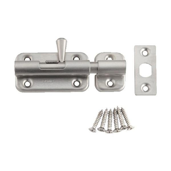 商品画像はイメージ画像です。実際とは異なる場合がございます。 ■特徴 落し棒はばねにより、施錠、解錠それぞれの位置でがたつかず、はずれにくくなっています。 縦、横、どちらの向きでも使えます。 取付場所に合わせて選べる2種類の受座付きです。 ...