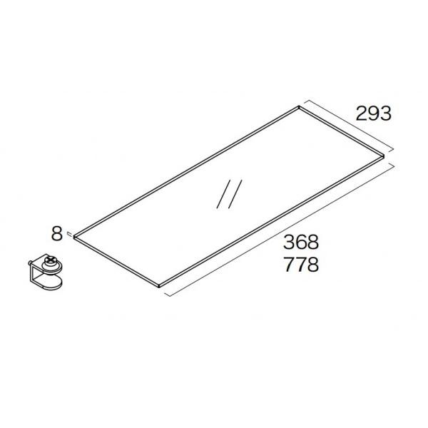 コード:14200069 375用 より使いやすくアレンジできる、側板・仕切板のダボ穴に取り付ける追加パーツです 材質＝ガラス ●セット内容: ガラス棚板×1枚 金具セット×1   【サイズ】 高さ368×奥行293×厚さ8mm 【カラー】...