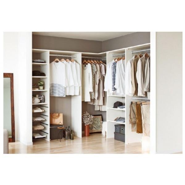 各面をパーソナル毎に使い分けできるスタンダードなL型クロゼットプラン ●Bセット内容: 天板×1:N3TT-D4W18-AJ-A ショート側板×1:N3SG-D4H01-AJ-A エンド側板×1:N3EG-D4H19-AJ-A 仕切板×1:...