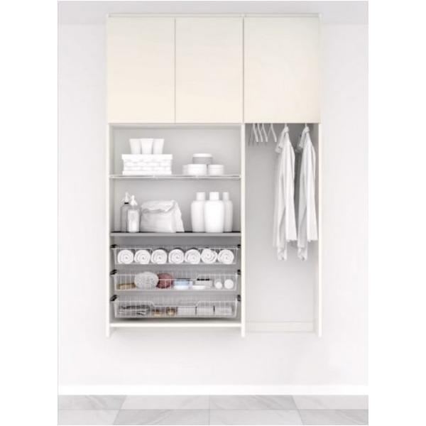 耐熱・耐汚棚/網棚 組み合わせプラン 開戸あり［ 開戸カラー:鏡面ホワイト ］ D295 ●セット内容: フィラー天板×1:N3FT-D3W04-LW フィラー天板×1:N3FT-D3W08-LW 側板×1:N3GI-D3H19-2-LW ...