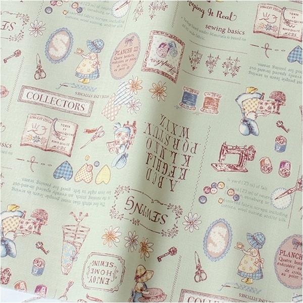 サイズ: 巾約110cm×3mカット 素材: 綿100％ パッチワークにもおすすめのプリント生地です。   ボンネットを被った女の子“スーちゃん”が可愛い「サンボンネットスー」シリーズです。  ■サイズ/巾約110cm×3mカット ■素材/...