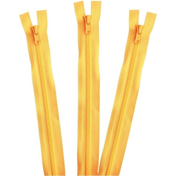 サイズ:60cm 入数:同色3本入り 素材:テープ部分:ポリエステルチェーン部分/樹脂 アウター服に合うファスナーです！軽くてカラフル！デザインもかわいくて、ジャンパーやパーカーなどの洋服に最適です 日本紐釦、ファスナー、ジッパー、ビスロン...