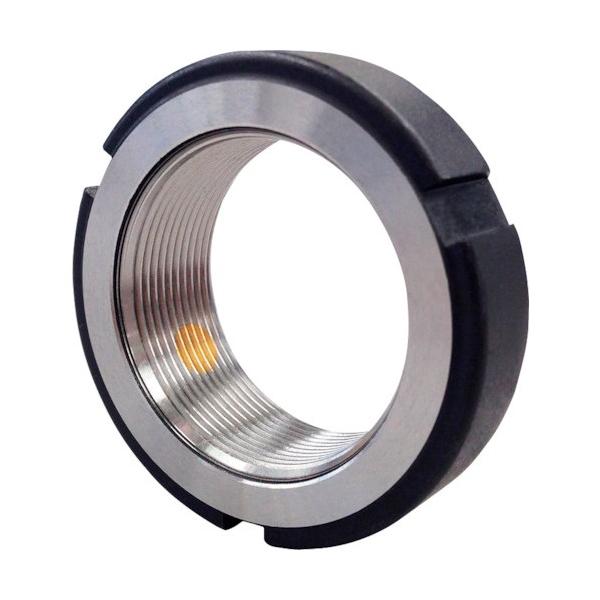 商品画像はイメージ画像です。実際とは異なる場合がございます。 ■特徴 精密ロックナットは、ベアリング固定用ナットですが、精度を要する回転体にその効果を充分に発揮できます。 相手側60度台形ネジに対して、セットスクリューを30度で締め付けるこ...