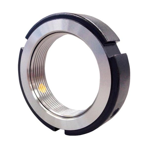 商品画像はイメージ画像です。実際とは異なる場合がございます。 ■特徴 精密ロックナットは、ベアリング固定用ナットですが、精度を要する回転体にその効果を充分に発揮できます。 軸方向に対しセットスクリューが直角になっており、且つ3分割(120度...