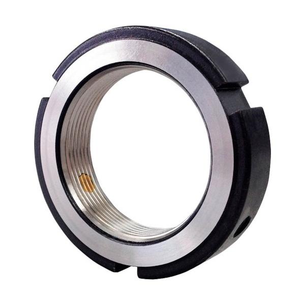 商品画像はイメージ画像です。実際とは異なる場合がございます。 ■特徴 精密ロックナットは、ベアリング固定用ナットですが、精度を要する回転体にその効果を充分に発揮できます。 軸方向に対しセットスクリューが直角になっており、且つ3分割(120度...