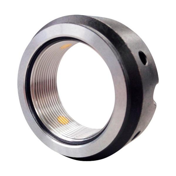 商品画像はイメージ画像です。実際とは異なる場合がございます。 ■特徴 精密ロックナットは、ベアリング固定用ナットですが、精度を要する回転体にその効果を充分に発揮できます。 且つ3分割(120度等配)の設計となっております。 尚、ねじ方向に対...