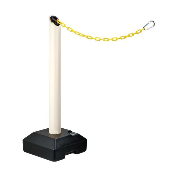 ■特長 本体ポールには8.5mのプラチェーンを内蔵しています。  注水ウエイトは安定感があり、取手付で移動も簡単です。  チェーンロックスライダーでチェーン長さを任意の長さで固定できます。  最長8.5mのロングストロークで広い間口の規制が...