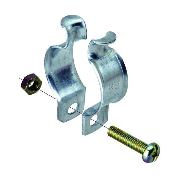 商品画像はイメージ画像です。実際とは異なる場合がございます。 ■特徴 電線管の全サイズが揃っています。  ■用途 電線管支持クリップ  ■仕様 ねじ寸法：M5X20 適合鋼製電線管呼び：16mm 適合鋼製電線管外径：21.0mm 適合VE管...