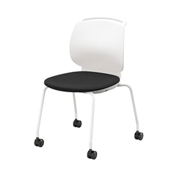 ■特徴 厚みのある座面と骨盤を中心に支える背もたれの設計が特徴です。 ■用途 ミーティング用 ■材質 張地:抗ウイルス布張り、クッション:モールドウレタン、シェル:PP＋GF樹脂成型品、フレーム:φ19.1mmスチール丸パイプ塗装仕上、キャ...