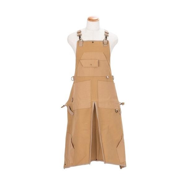 ■特徴 膝まで隠れるエプロン、半分に折って動きやすいベストタイプにもなります。 ■仕様 エプロン、ベスト、バッグとして使える難燃生地のエプロンバッグです。 ■材質 難燃コットン    【サイズ】 L 【カラー】 タン 【重量】 950G 【...