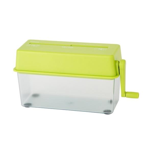 ■特徴 A4コピー用紙2枚、はがき1枚をクロスカットで細断可能です。 スリムな形状でインテリアになじむシュレッダです。 A4用紙もはがきもクロスカットでバラバラに！ スリムな形状でインテリアになじむシュレッダ ■仕様 本体寸法:W286（3...