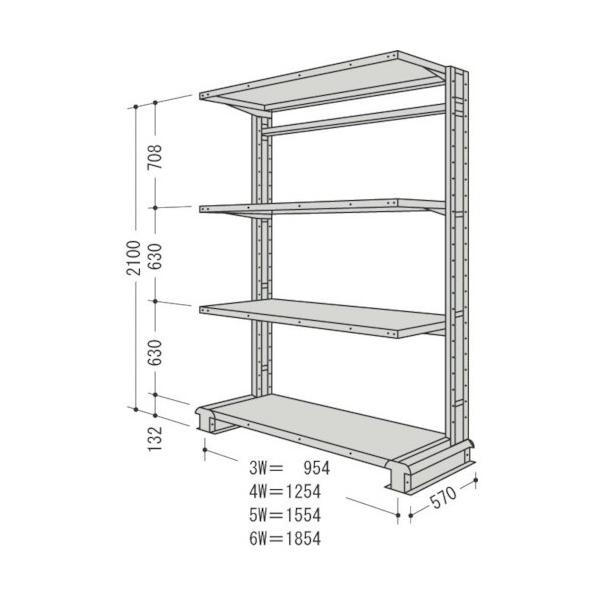 商品画像はイメージ画像です。実際とは異なる場合がございます。 ■特徴 前面に支柱が立たないため長尺物を保管するのに適した棚です。  ■材質 本体：スチール（水溶性塗料電着塗装）   【入数】 1点 CR75SS4B