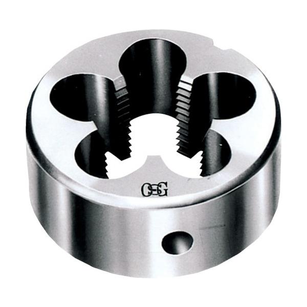 ■特徴 ソリッドタイプのダイスです。  ■用途 被削材:低炭素鋼。 おねじ加工用。  ■材質 合金工具鋼（SKS）  ■注意点 ステンレス製のねじ類には、使用できません。   TPD38XPT1419